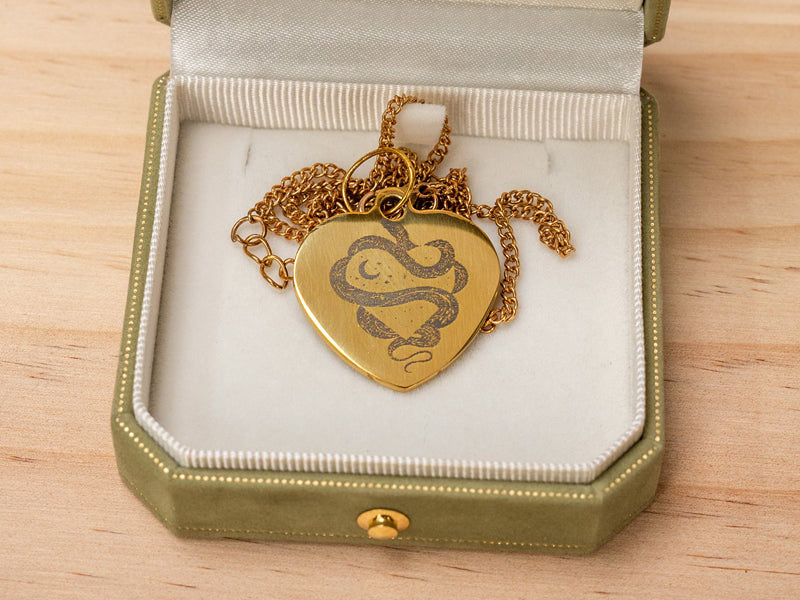 Laser Engrave Heart Shape Metal Necklace | Algolaser