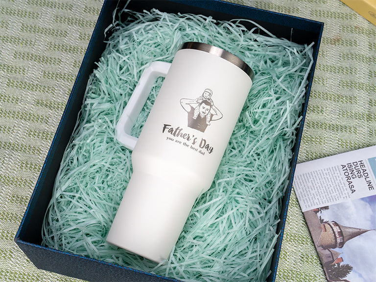 Laser Engraved Stainless Steel Coated Mug for Dad | Algolaser