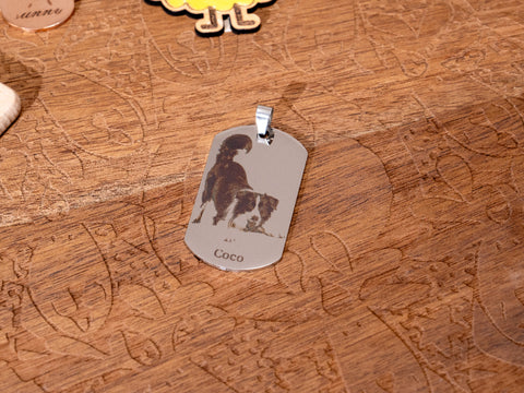 Laser Engraved Stainless Steel Metal Dog Tags | Algolaser