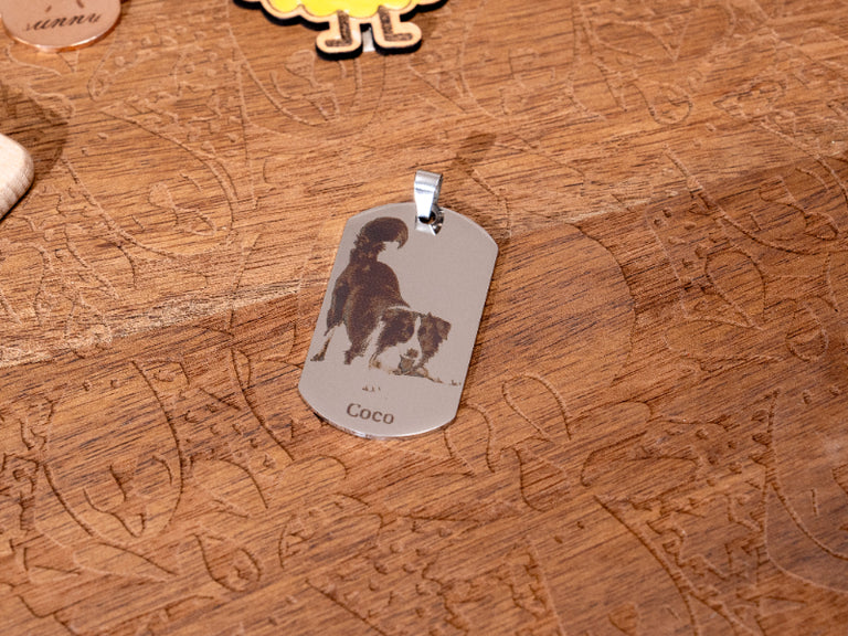 Laser Engraved Stainless Steel Metal Dog Tags | Algolaser