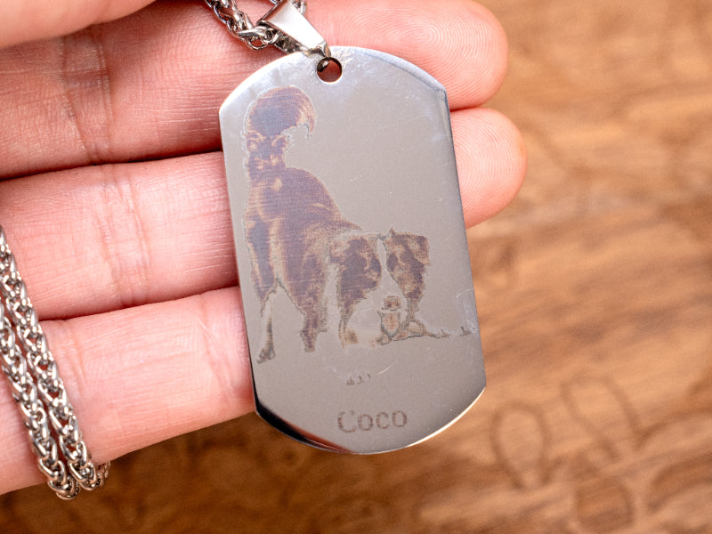 Laser Engraved Stainless Steel Metal Dog Tags | Algolaser
